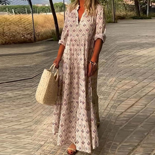 V-hals Boho Jurk voor Dames – Bergveld Couture